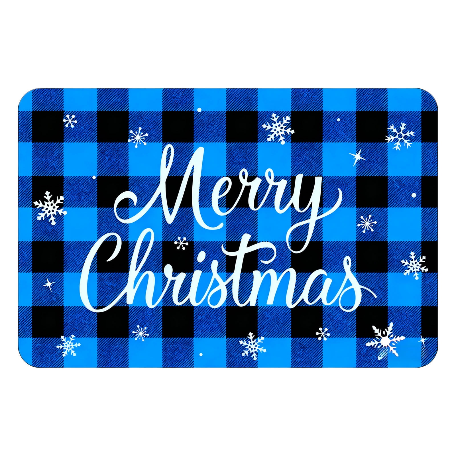 Christmas Rug Mat Red Green Blue Plaid Snowflake Design for Living Room ...