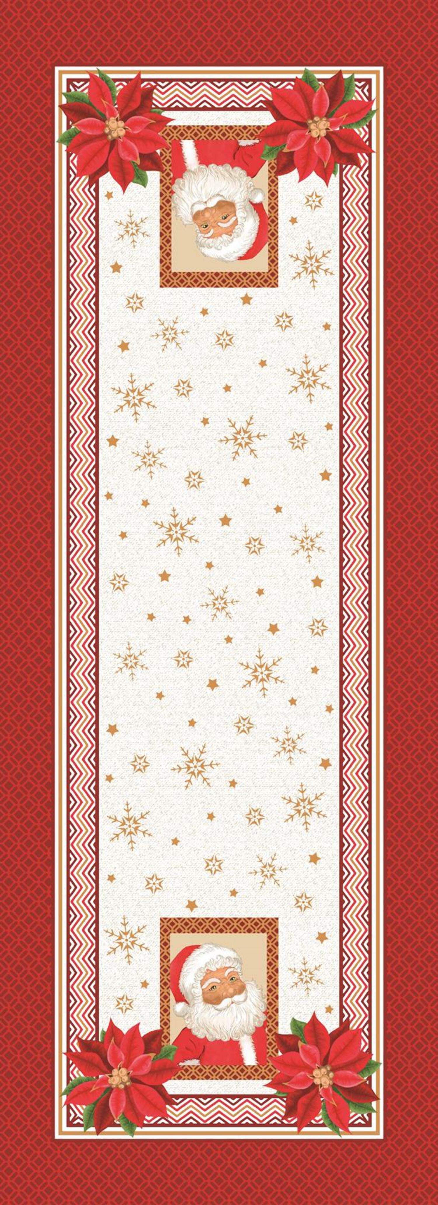 Christmas Runner with bright colors and cheerful Xmas elements. Size 14 ...