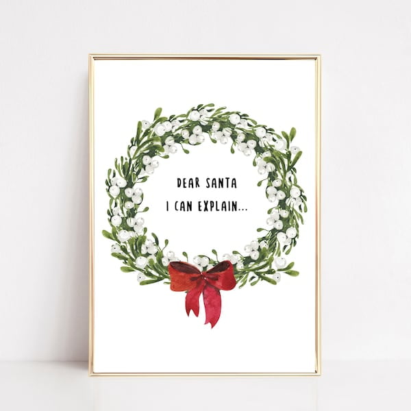 Christmas S | Dear Santa I Can Explain Wall Art | Christmas Wall Art ...