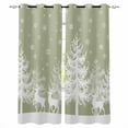 Christmas Sage Green Blackout Curtains 72 Inches Long, White Xmas Tree ...