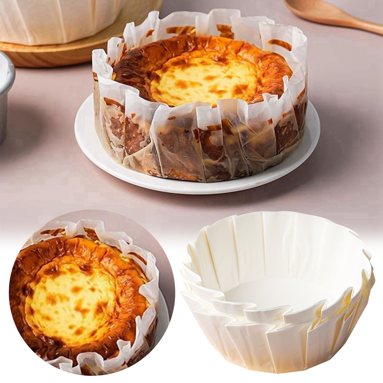 Christmas Sale, Hilingoto Beige 50 Pieces Of 6-Inch Disposable Baking ...