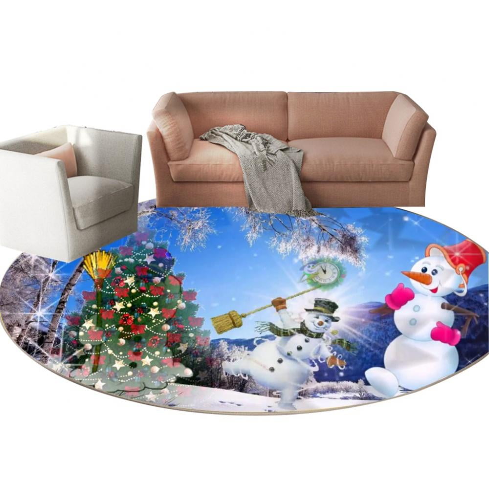 Christmas Sale! Round Area Rug Christmas Mat for Bedroom Living Room ...