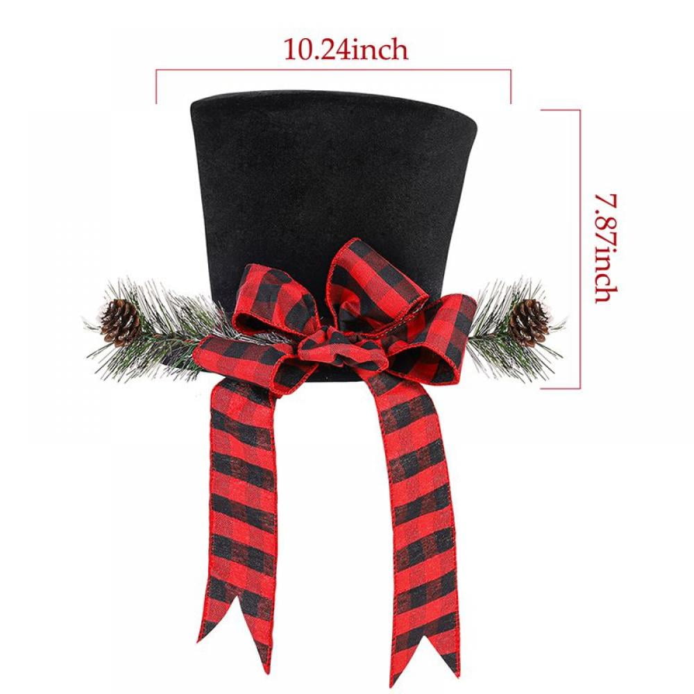Christmas Sale! Christmas Tree Topper Hat, Red Plaid Bow Christmas Tree ...