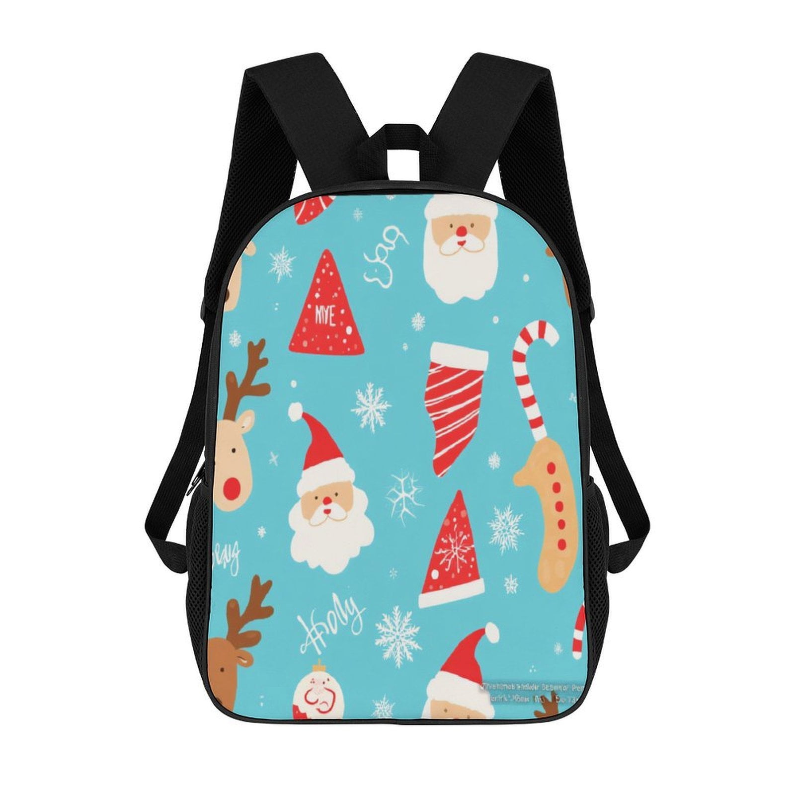 Christmas Santa And Reindeer Pattern 3D Print 17in adolescent Backpack ...