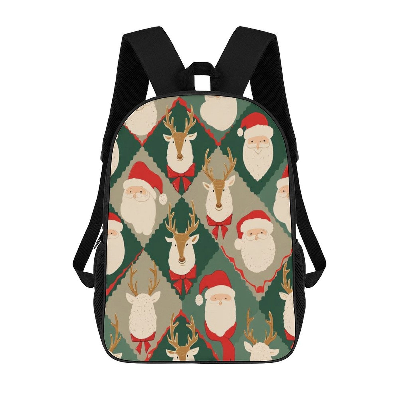 Christmas Santa And Reindeer Pattern 3D Print 17in adolescent backpack ...