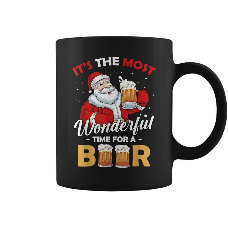 Christmas Santa Beer Lover Hilarious Xmas Drinks Fan Coffee Mugs ...