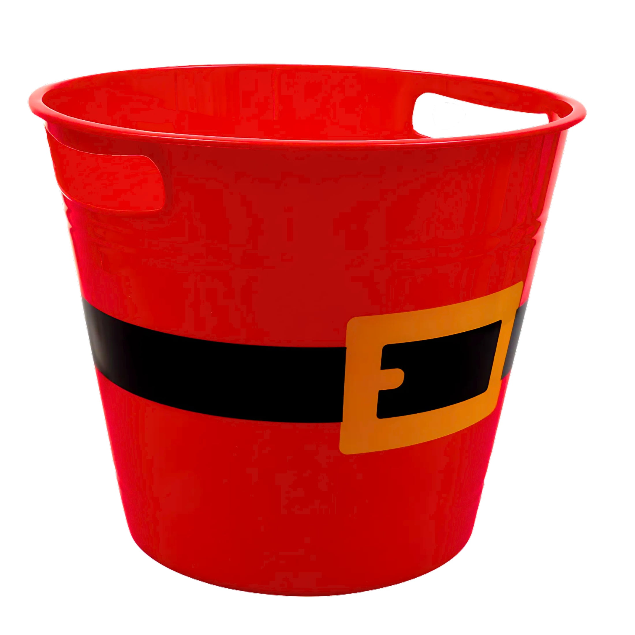 Christmas Santa Belt Buckets, 7.95in. x 8.32in. Holiday Gift Red Pail ...