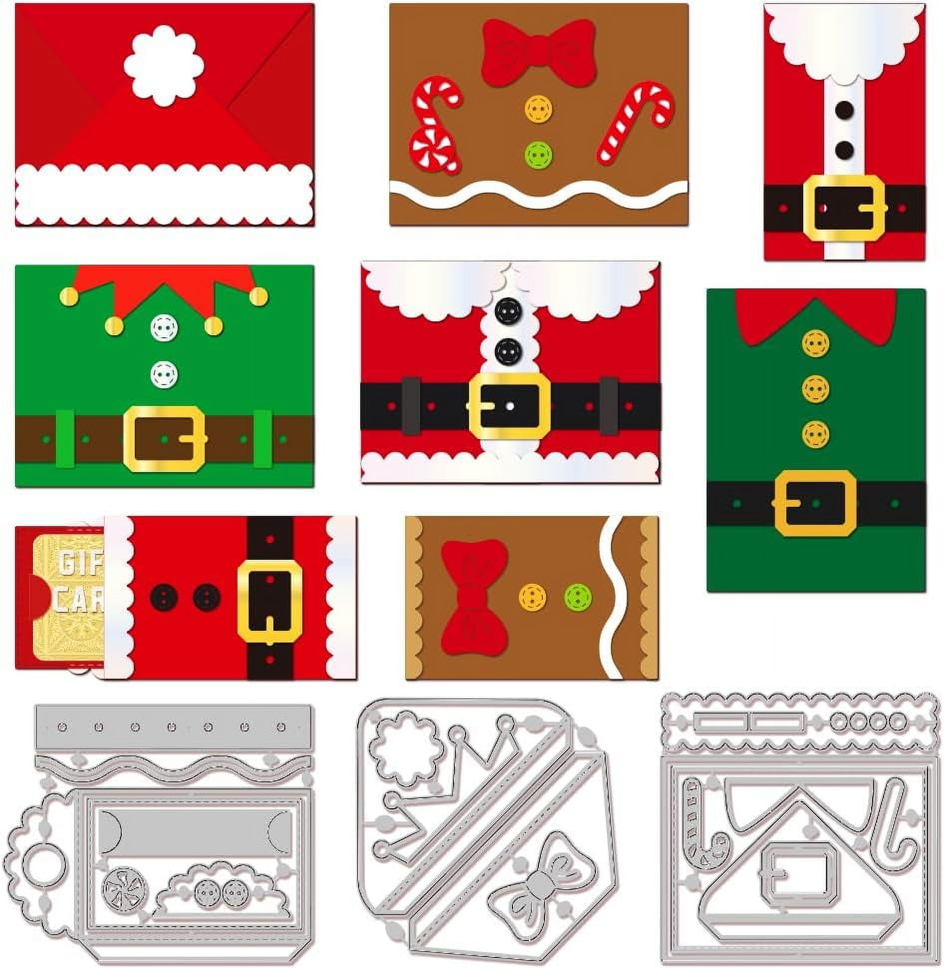 Christmas Santa Belt Buckles Die Cuts Christmas Card Envelope Shape Cut ...