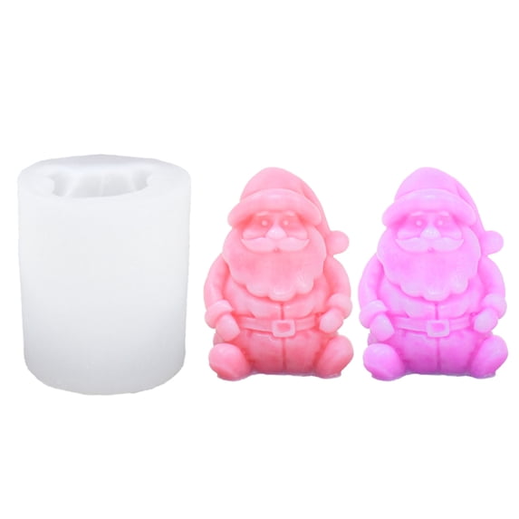Christmas Santa Candle Mold Santa Candle Silicone Mold for DIY Candle ...