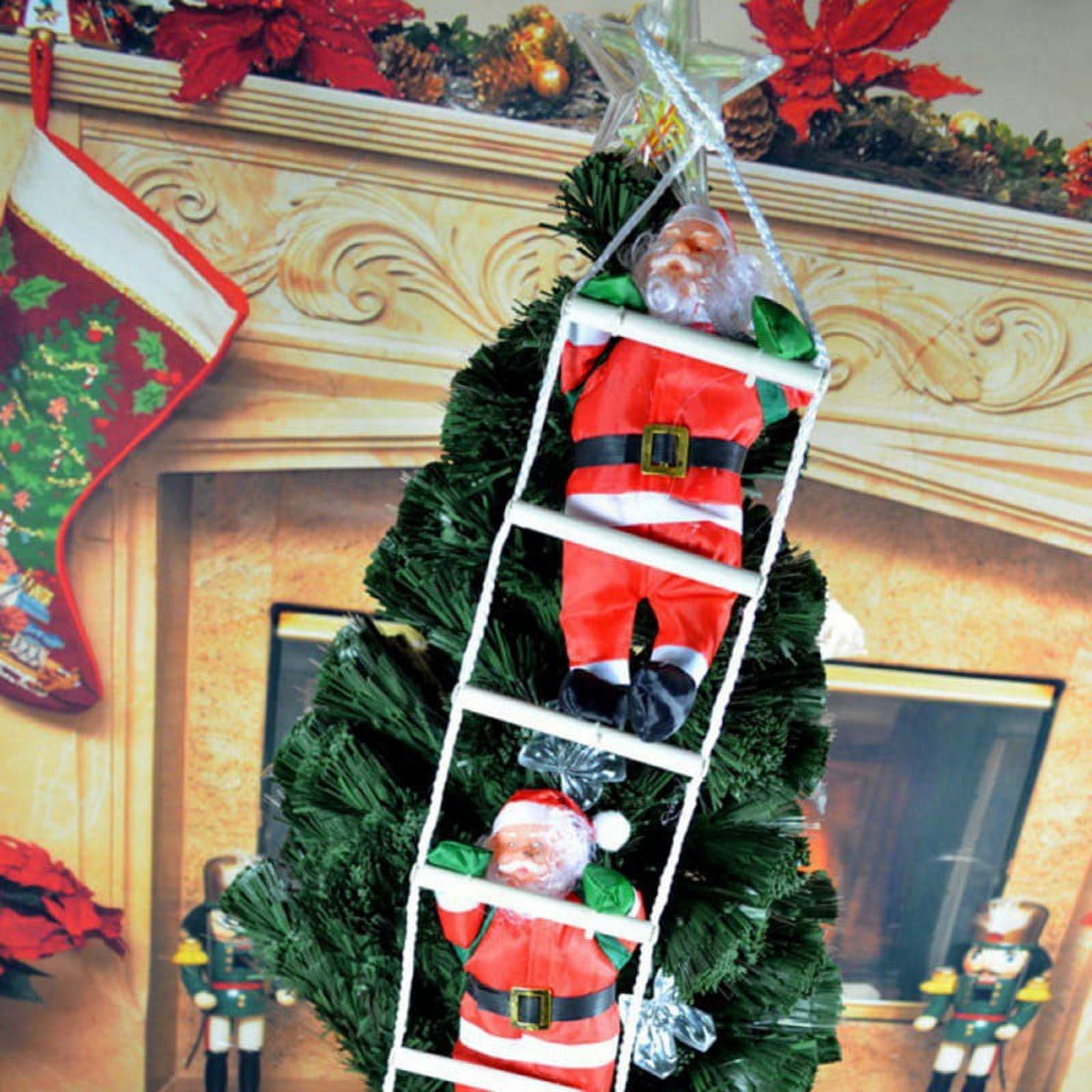 Christmas Santa Claus Climb Ladder Hanging Decoration For Xmas Tree ...