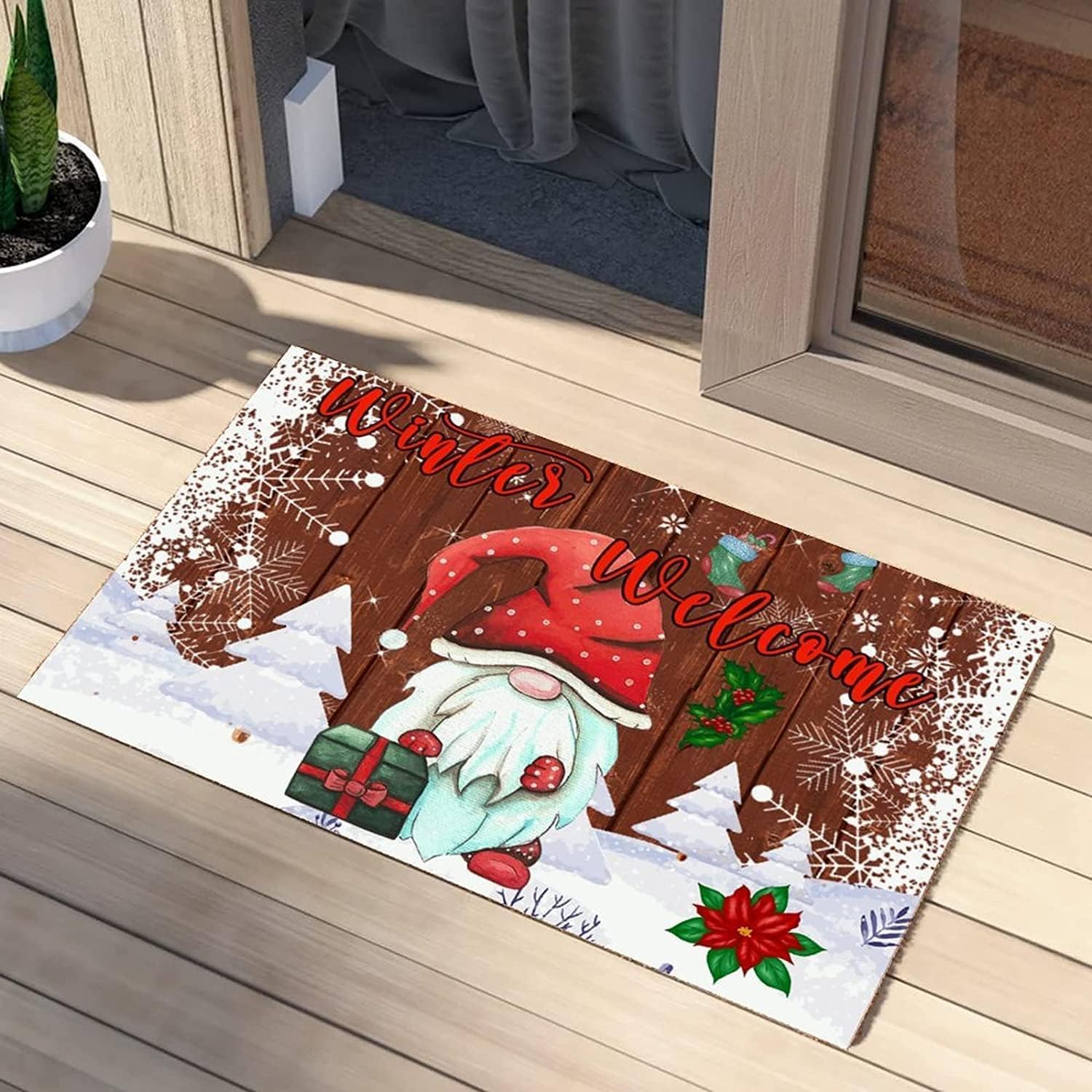 Christmas Santa Claus Door Mat Front Door Porch Outdoor Christmas ...