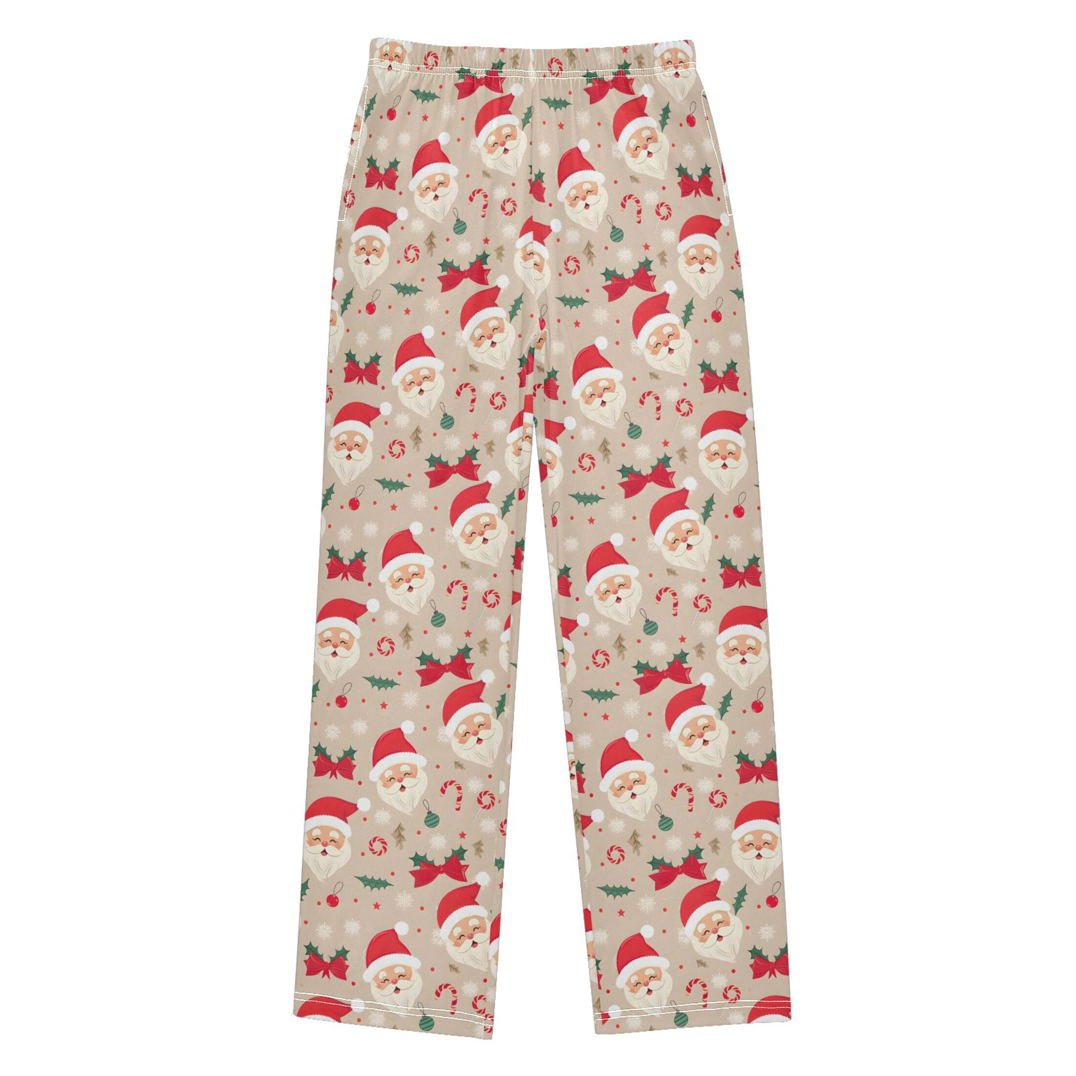 Christmas Santa Claus Face Candy Christmas Pajama Pants Soft and ...