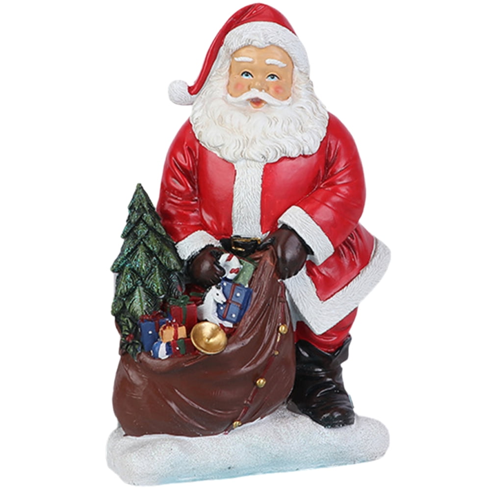 Christmas Santa Claus Figurine Standing Father Christmas Statues Resin ...