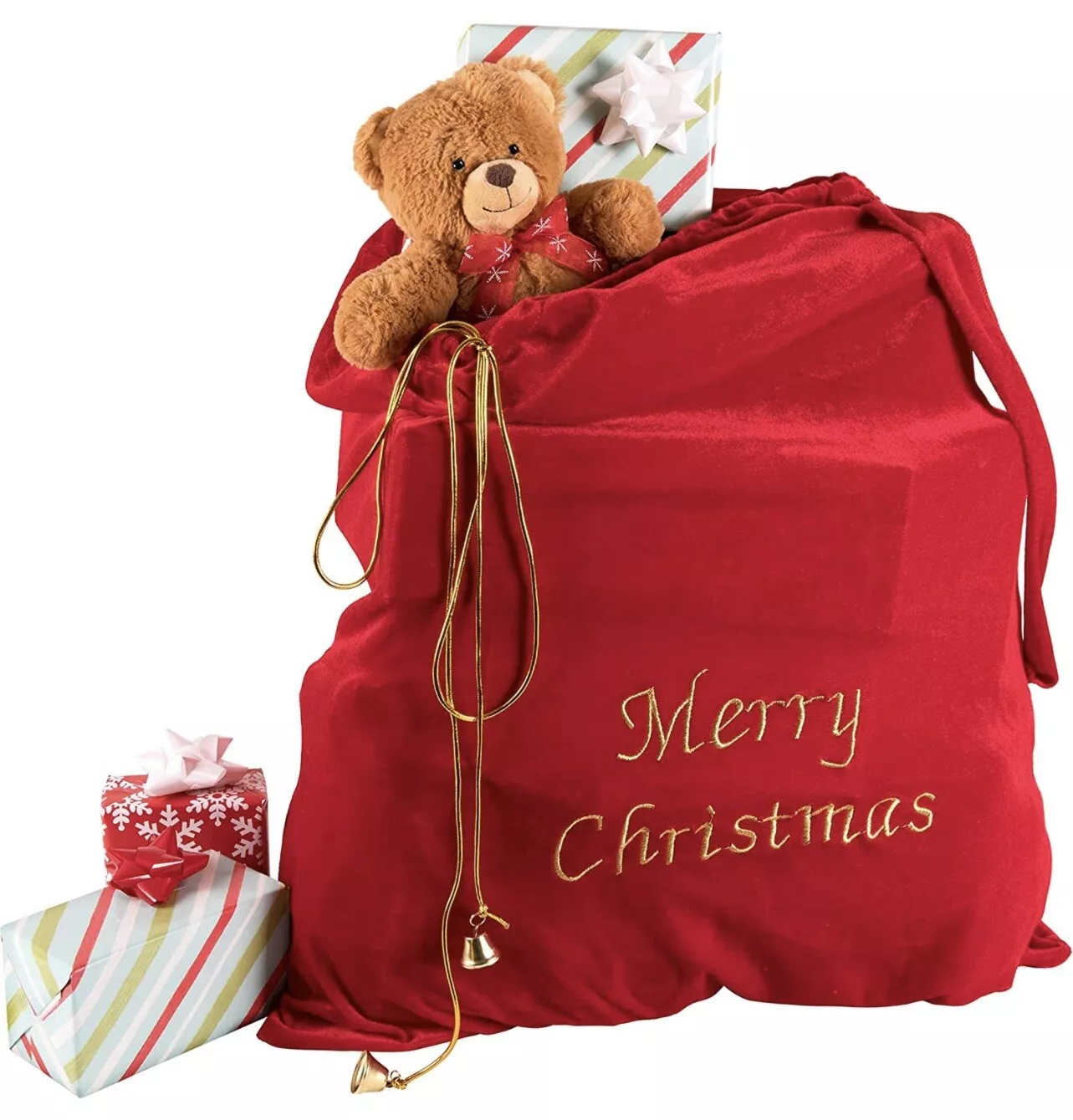 Christmas Santa Claus Gift Sack For Christmas Parties Holiday Gift Bag ...