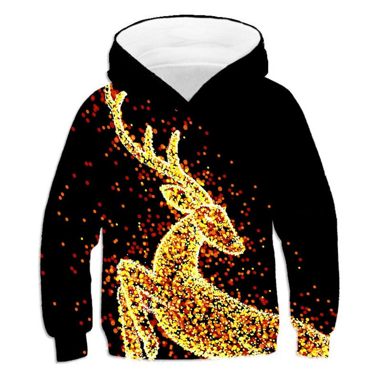 Christmas Santa Claus Hoodies 3D Print Elk Gifts Sweatshirts Boy Girl ...