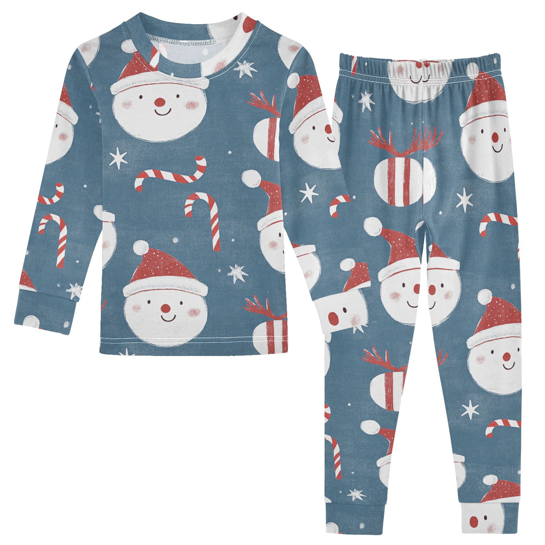 Christmas Santa Claus Kids and Toddler Girls Boys Pajamas 2 Piece Set ...