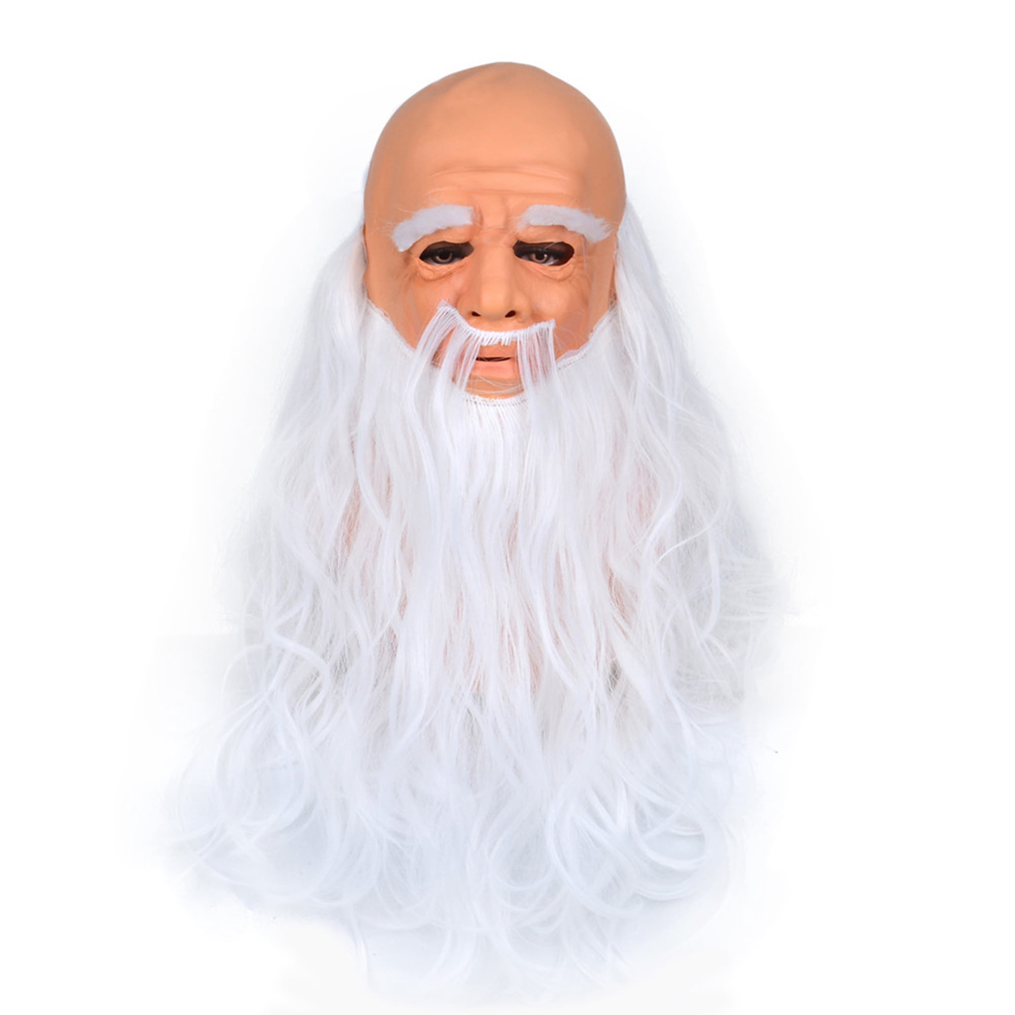 Christmas Santa Claus Mask Latex Christmas Old man Mask with White ...