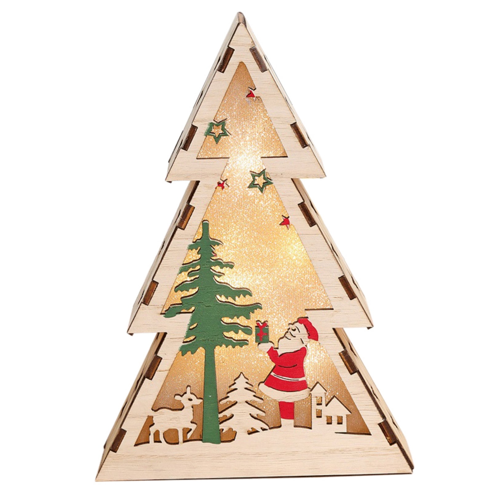 Christmas Santa Claus Ornament, LED Light Up Christmas Standing Santa ...