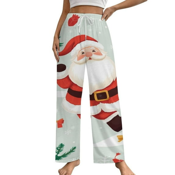 Christmas Santa Claus Pattern Design. Women's Pajama Pants Casual ...