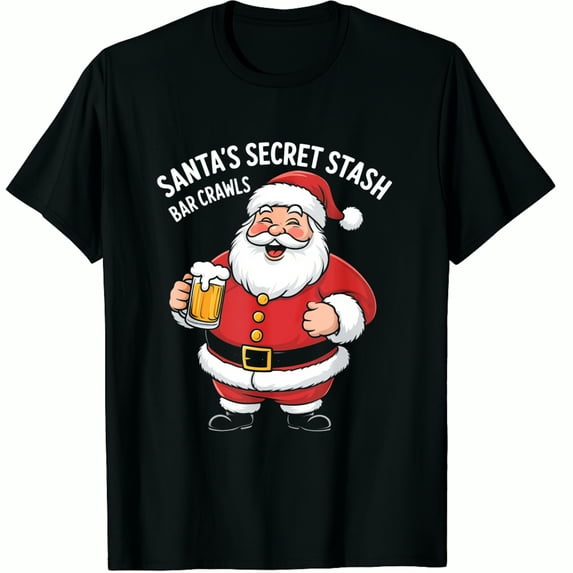 Christmas Santa Claus Santa's Secret Stash Bar Crawls Beer Design ...