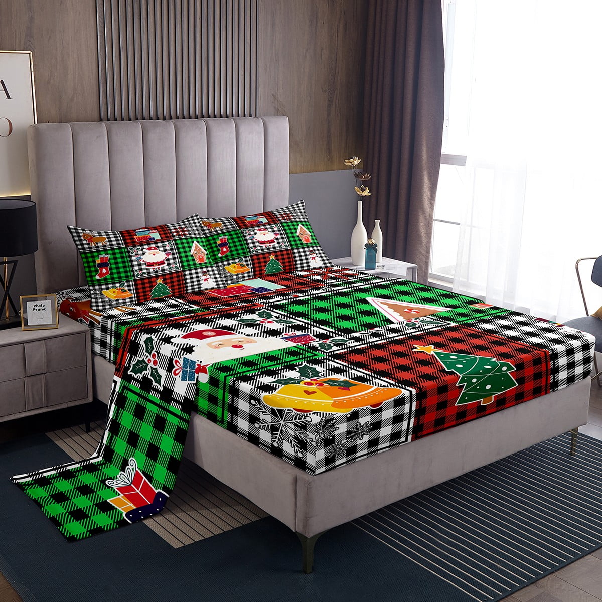 Christmas Santa Claus Sheet Set for Children Christmas Sheets Xmas Sock ...