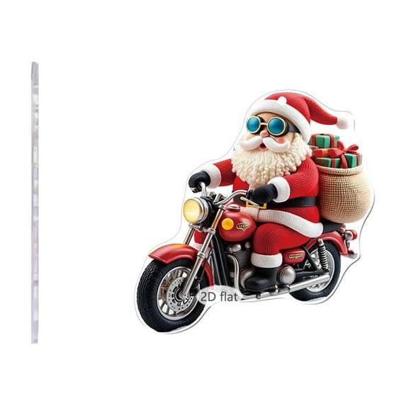 Christmas Santa Claus Sleigh 2D Acrylic Car Backpack Keychain Pendant ...