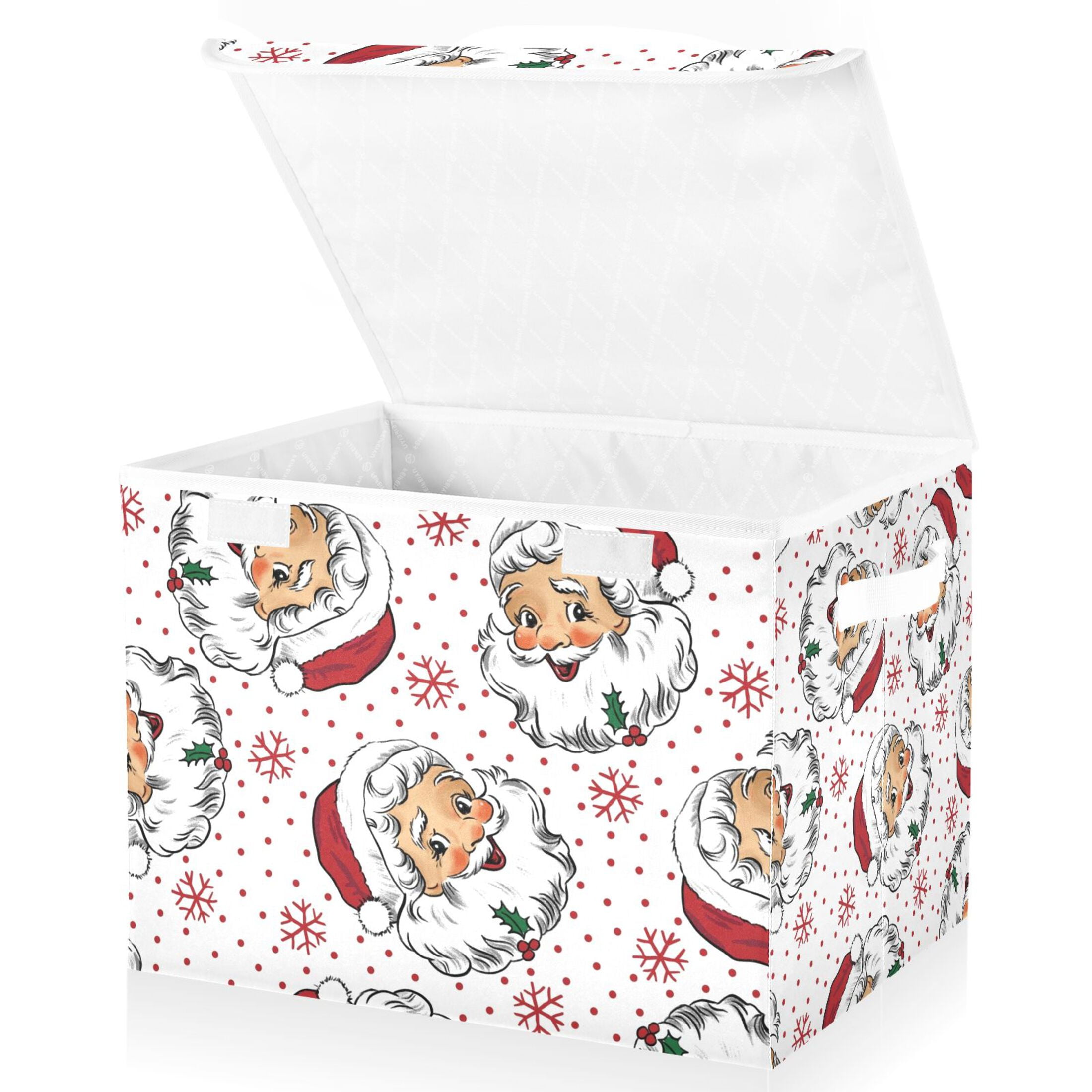 Christmas Santa Claus with Snow Large Lidded Storage Bin Foldable ...