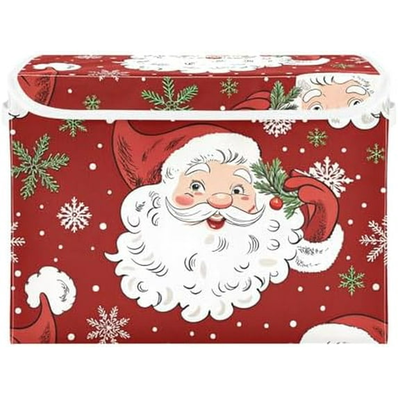 Christmas Santa Claus Storage Bins with Lids and Carrying Handle ...