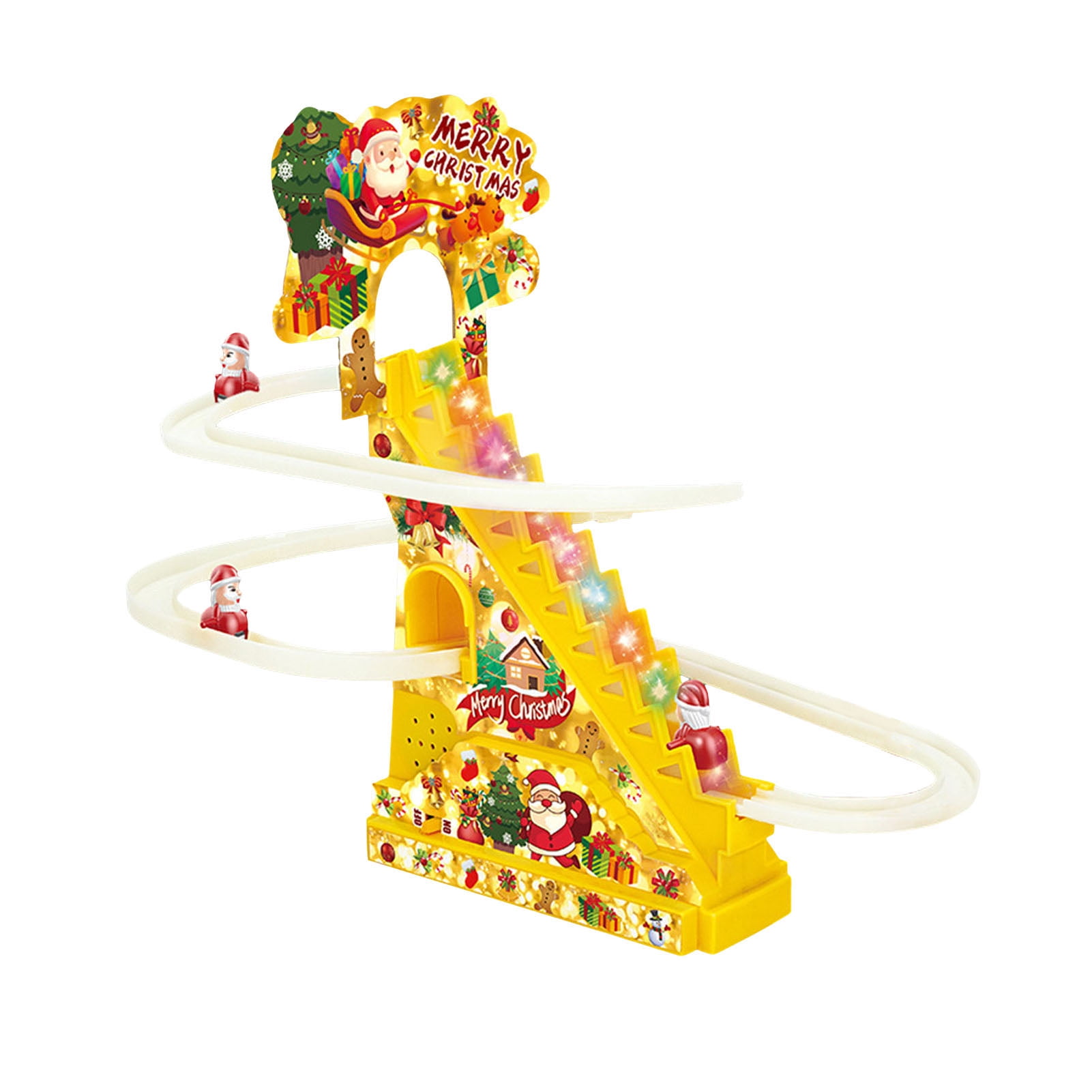 Christmas Santa Climbing Track Toy with LED Light Music Electric Santa ...