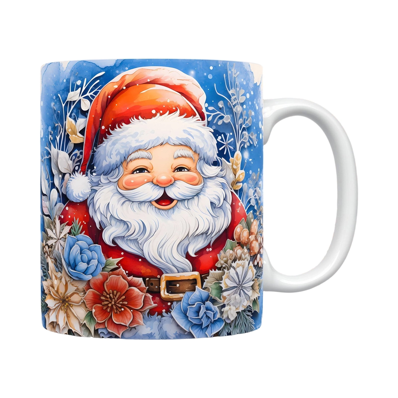 Christmas Santa Decorated Ceramic Mugs Heat Resistant Coffee Cup With ...