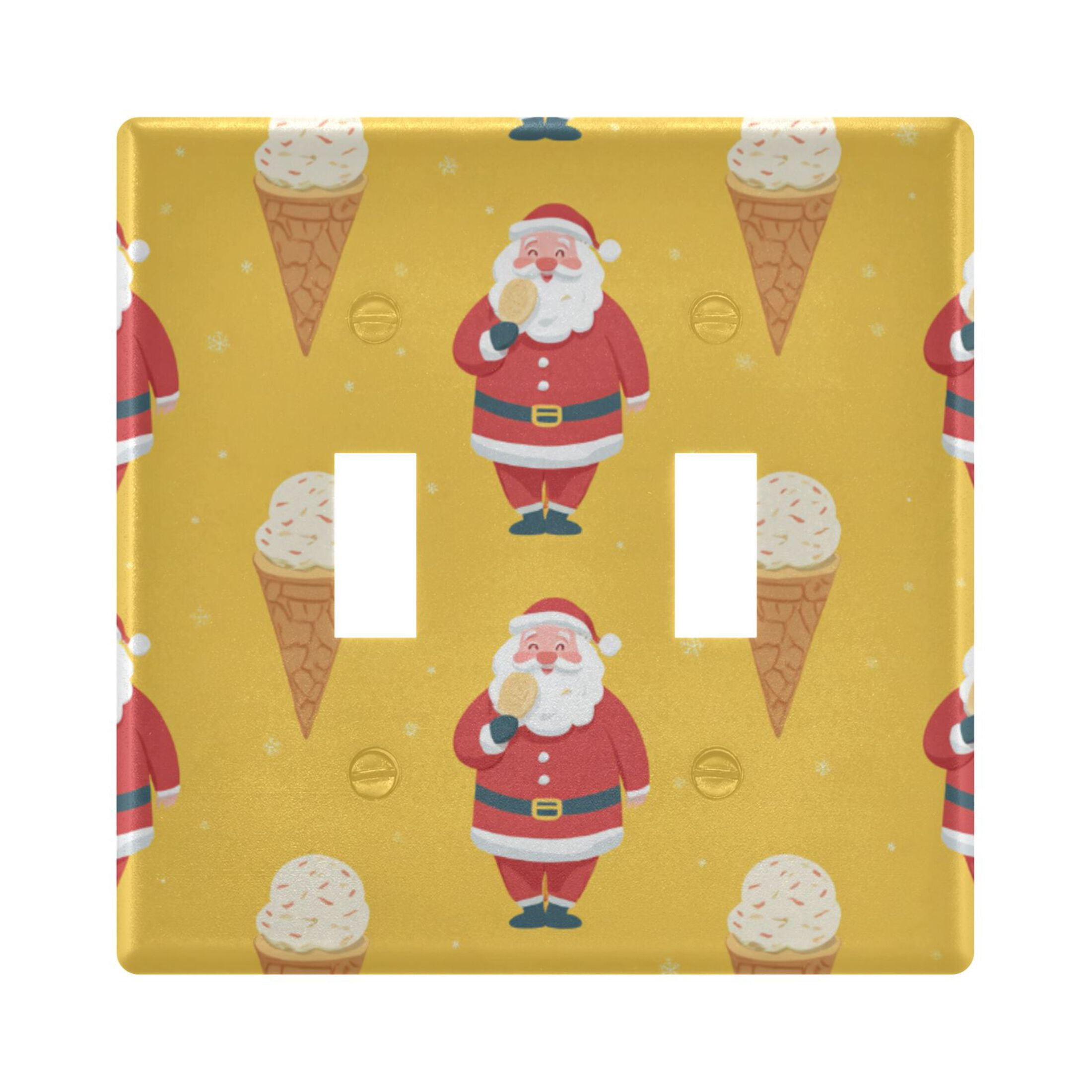 Christmas Santa Eating Ice Cream Light Switch Cover Electrical Outlet ...