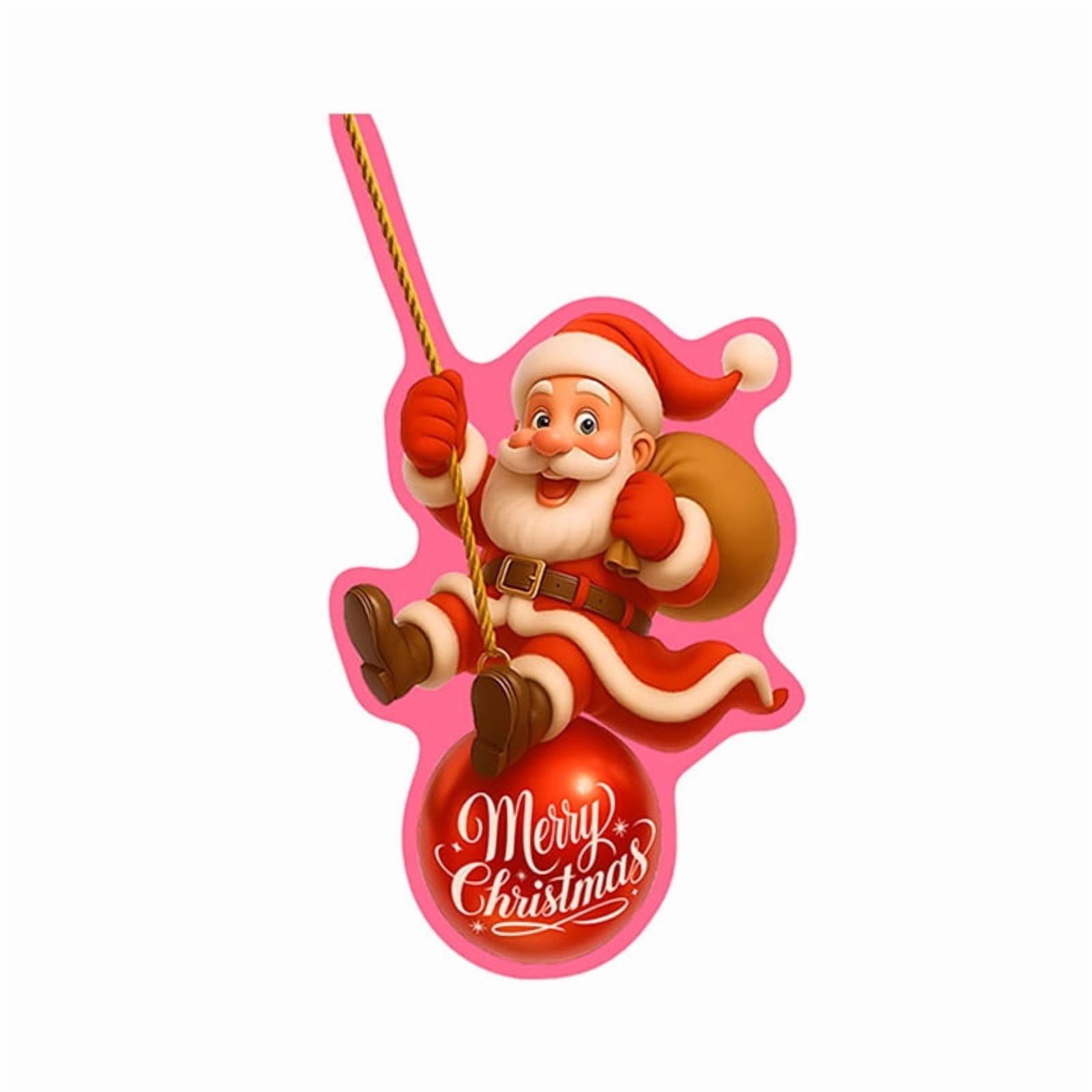 Christmas Santa Fluorescent Sticker Set Of 6 - Glowing Holiday Decals ...