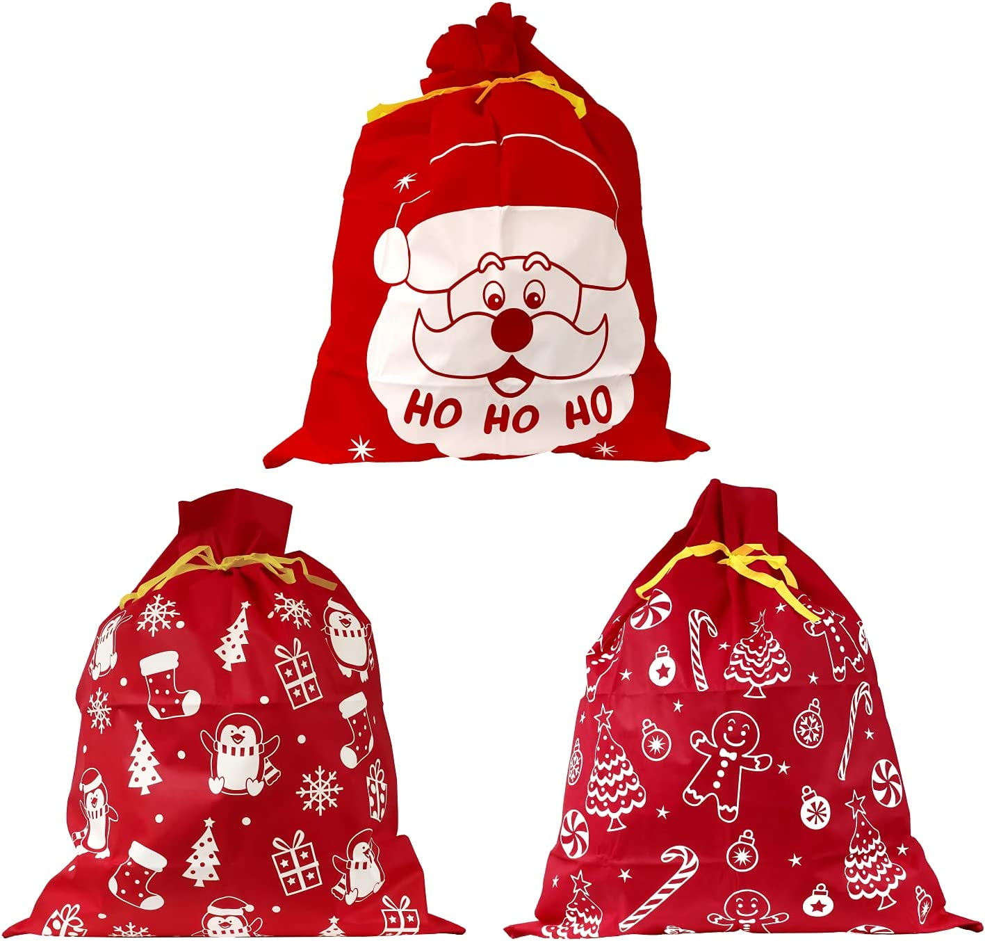 Extra Large Christmas Santa & Friends Jumbo Gift Sack with Drawstring ...