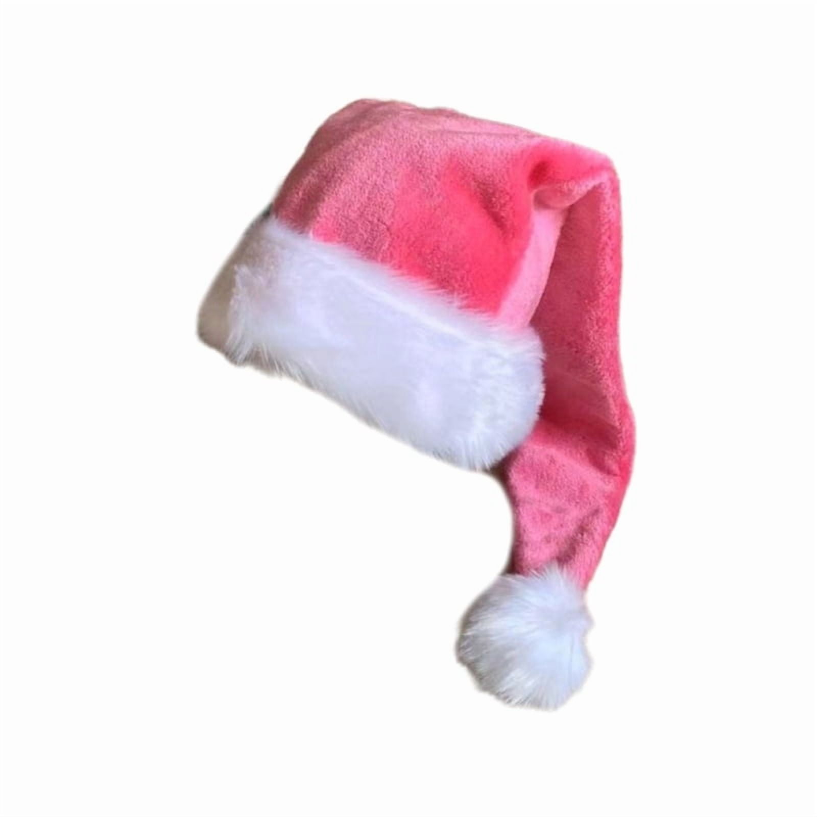 Christmas Santa Hat Thicken Plush and White Furry Brim for Christmas ...