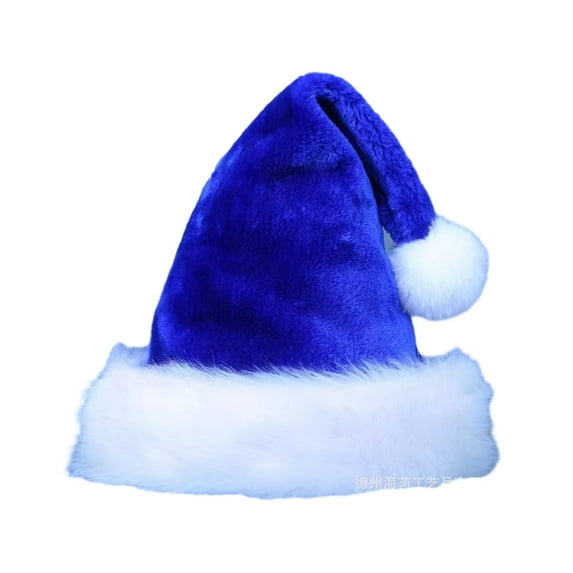 Christmas Santa Hat Thicken Plush and White Furry Brim for Christmas ...