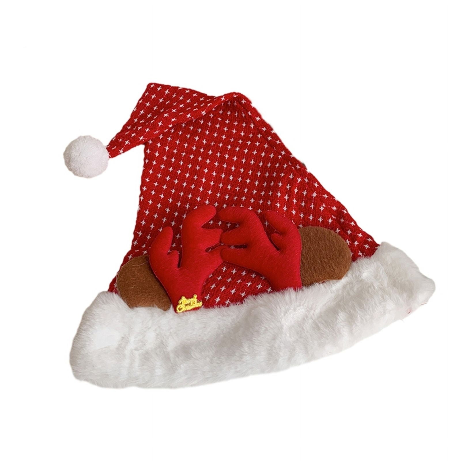 Christmas Santa Hat Thicken Plush and White Furry Brim for Christmas ...