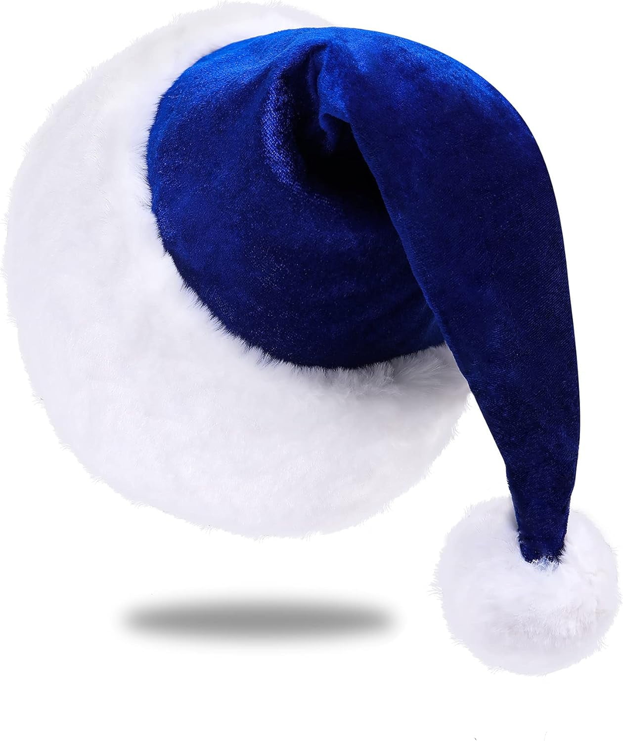 Christmas Santa Hat for Adults, Unisex Velvet Comfort Xmas Hat Extra Thicken Classic Plush for ...