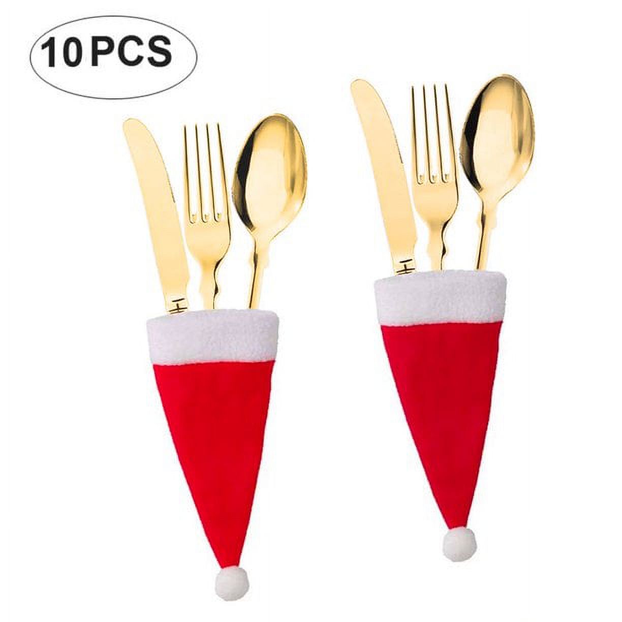 Christmas Santa Hats Silverware Holders - Xmas Party Dinner Table ...