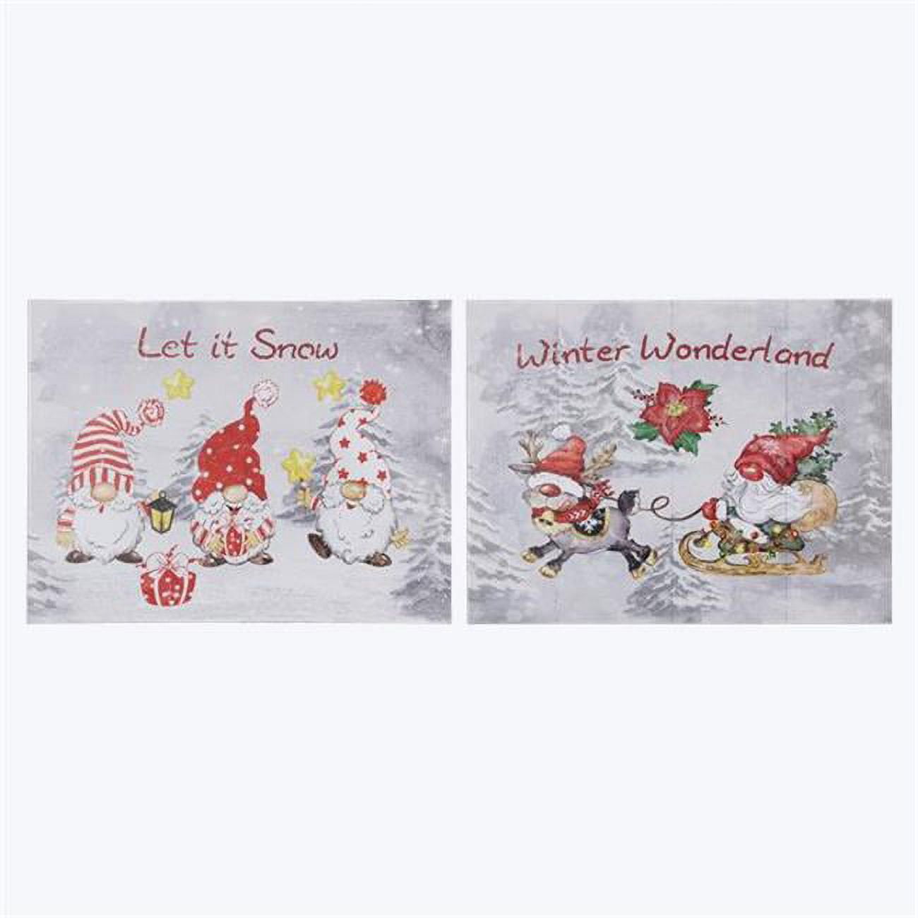 Christmas Santa Light Up Canvas Sign with Timer, Assorted Color - 2 ...