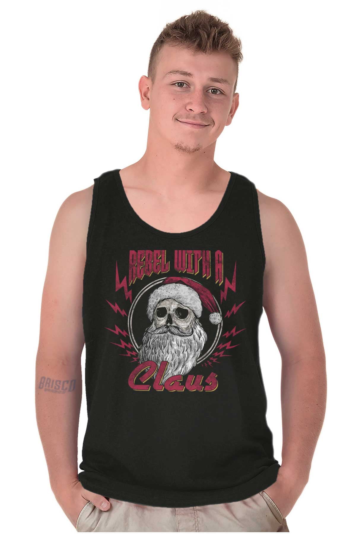 Christmas Santa Rebel With A Claus Plus Size Graphic Tank Top Brisco ...