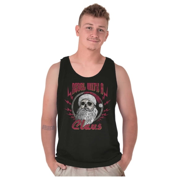 Christmas Santa Rebel With A Claus Plus Size Graphic Tank Top Brisco ...