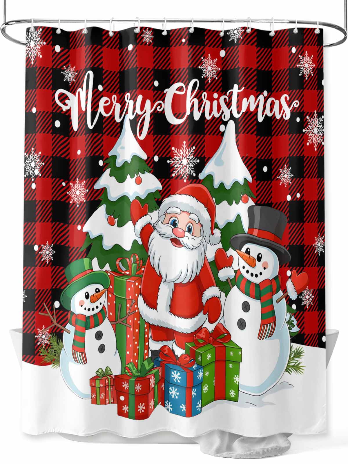 Christmas Santa Shower Curtain Set, Waterproof Shower Curtains for ...