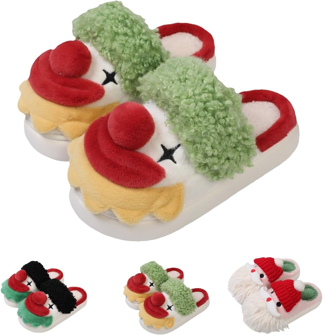 Christmas Santa Slippers for Women Men, Funny Halloween Clown Slippers ...