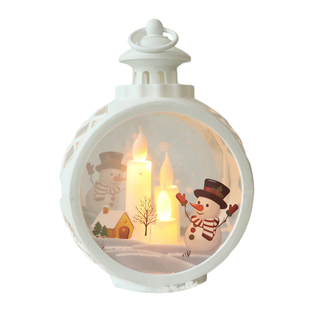 Christmas Santa Snow Globe Lantern, Santa's Snowman Wind Lantern ...