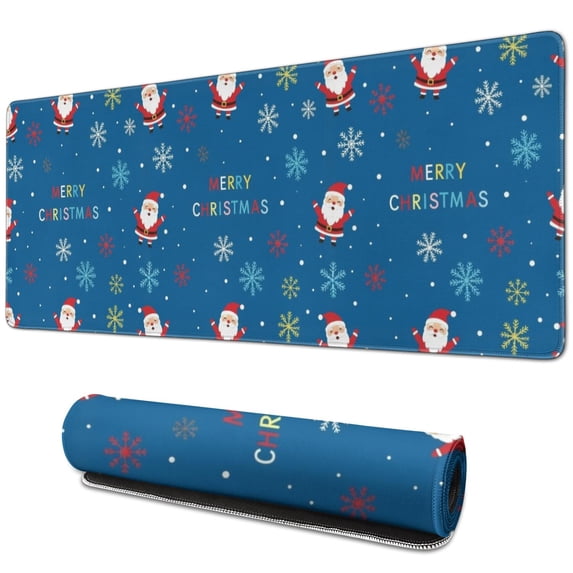 Christmas Santa Snowflake Dot Pattern Extended Large Mouse Pad ...