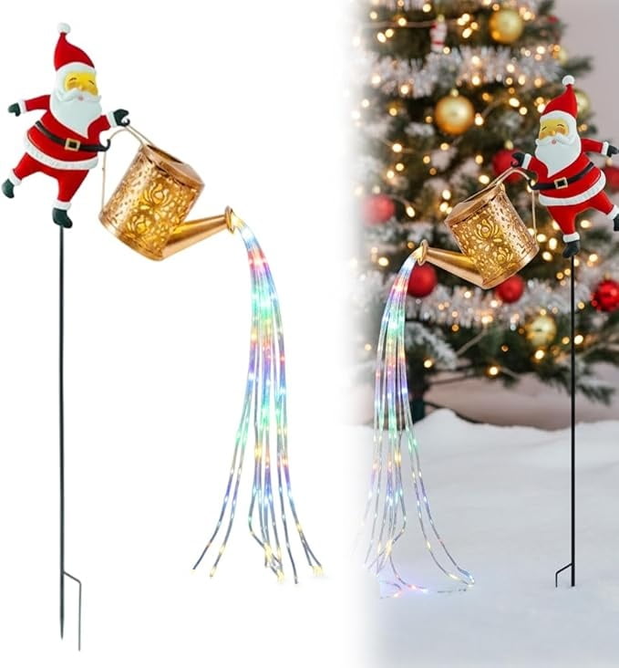 Christmas Santa Solar Kettle Lights Garden Lawn Decorative Lights ...