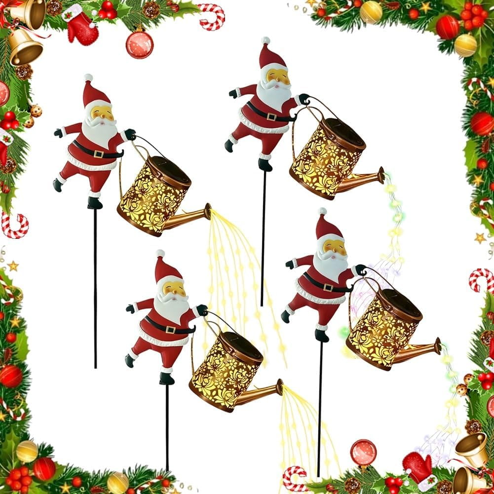 Christmas Santa Solar Kettle Lights Garden Lawn Decorative Lights ...