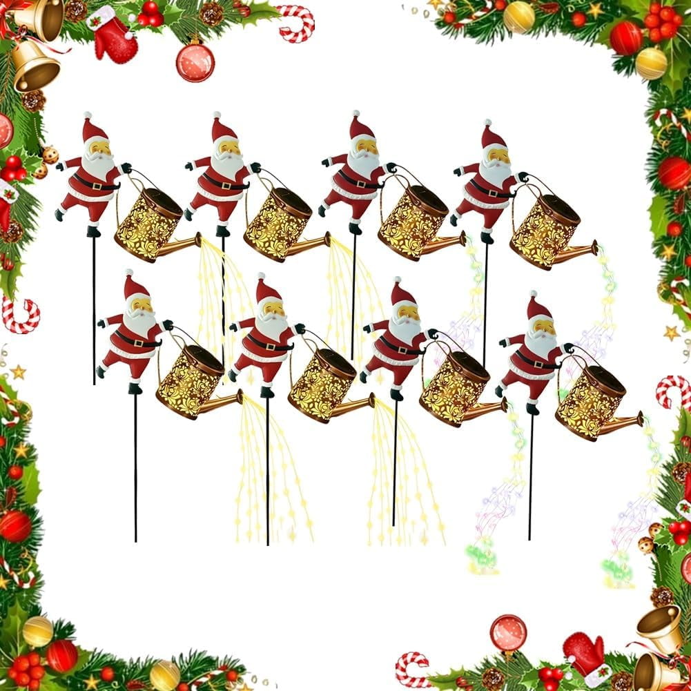 Christmas Santa Solar Kettle Lights Garden Lawn Decorative Lights ...