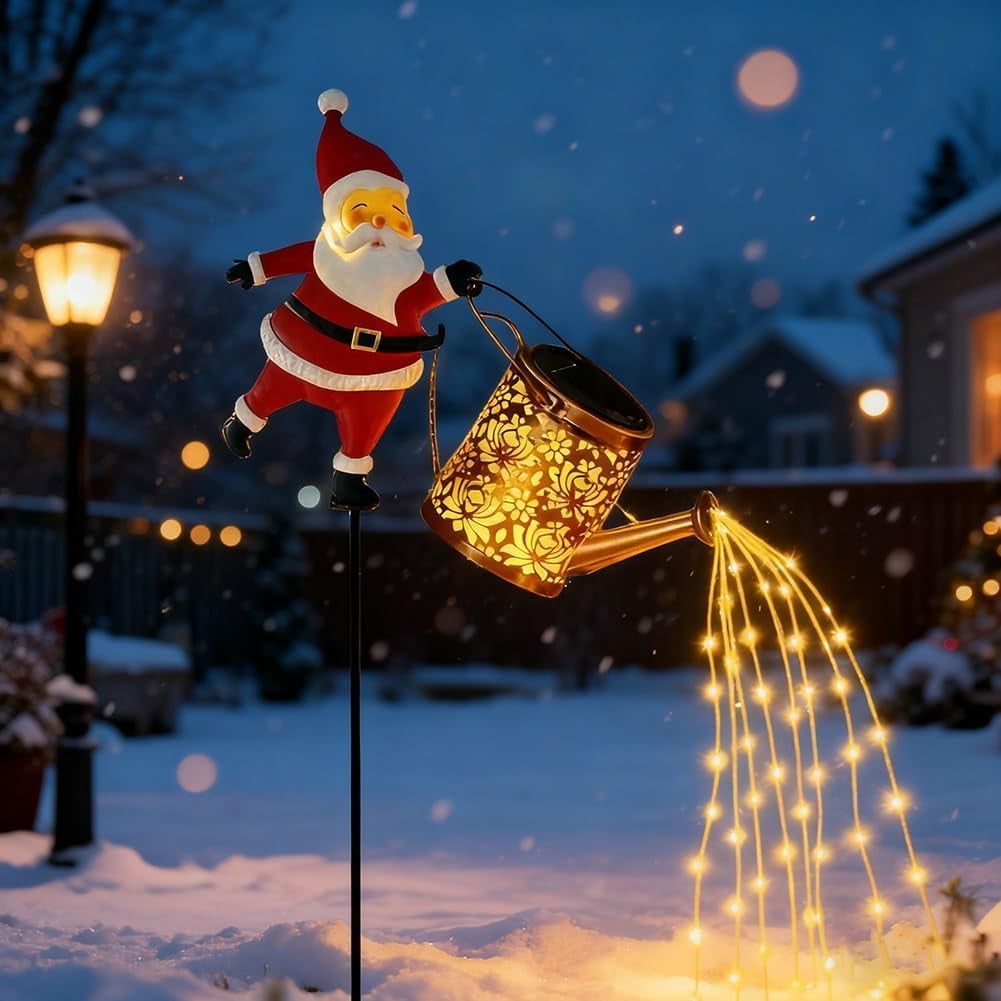 Christmas Santa Solar Kettle Lights Garden Lawn Decorative Lights ...