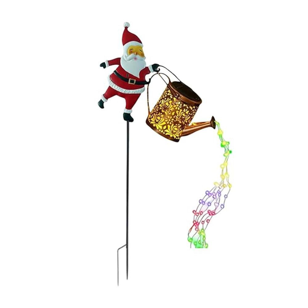 Christmas Santa Solar Kettle Lights, Waterproof Metal ,Garden Decor ...